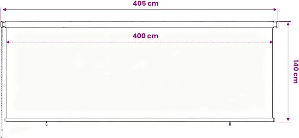 Venkovní roleta 405 (Š) x 140 (V) cm modrá HDPE 312847
