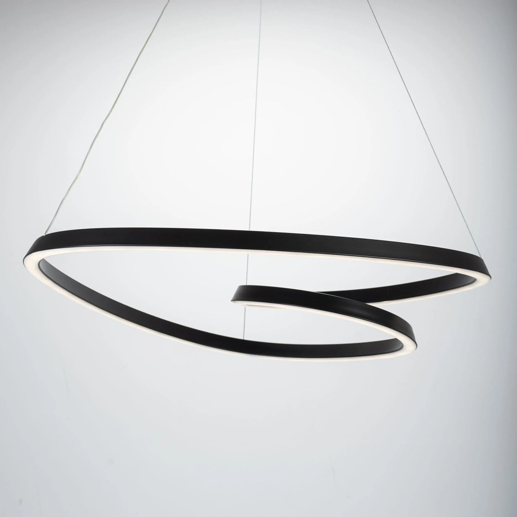 Toolight, Moderní LED závěsné stropní svítidlo + dálkový ovladač APP796-CP, černá, OSW-05502