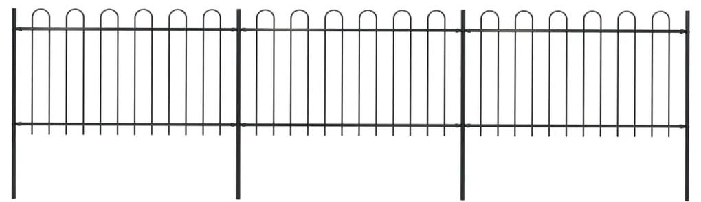 277658 vidaXL Zahradní plot s hroty ocelový 5,1 x 1 m černý