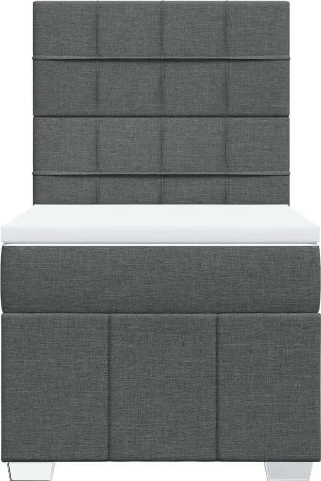 Box spring postel s matrací tmavě šedá 80 x 200 cm textil 3293796