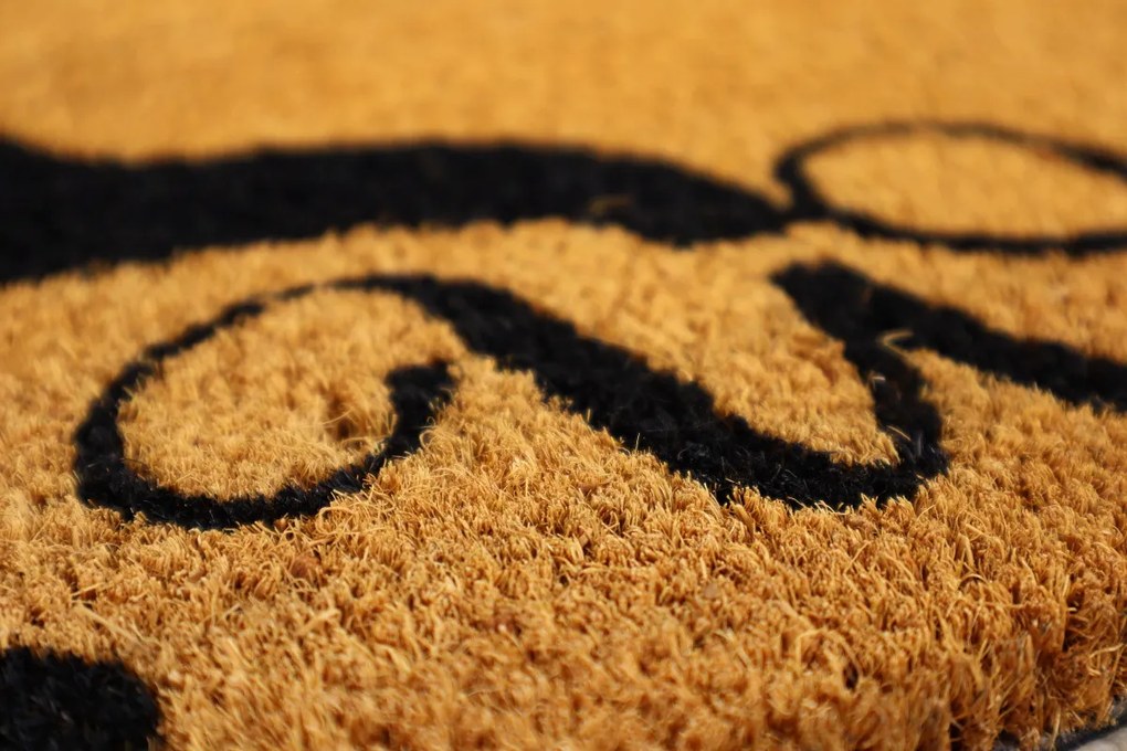 Rohožka Kokos Welcome Mačka - na von aj na doma, 40x60, hnedá, chodba / predsieň, Trade Concept