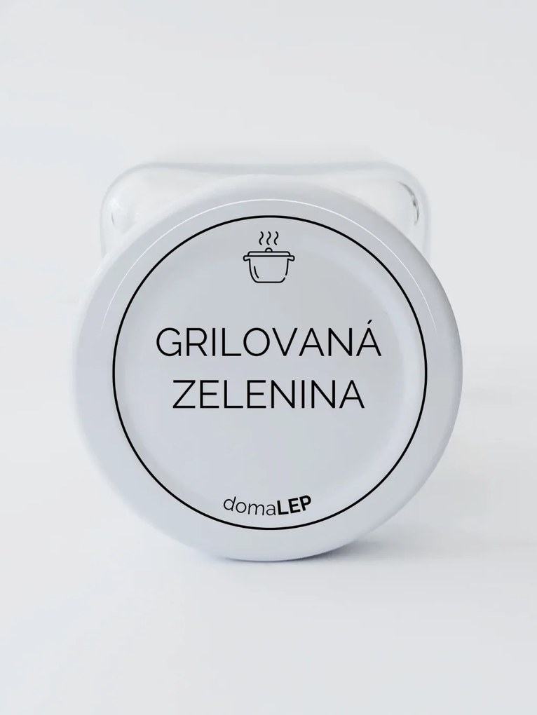 Samolepka na kořenky GRILOVANÁ ZELENINA průhledná 5 cm základní písmo