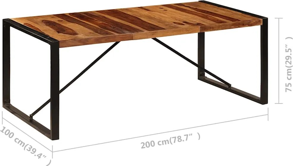 Jídelní stůl 200 x 100 x 75 cm masivní akáciové dřevo 247413