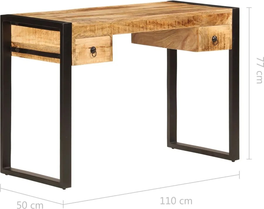 vidaXL Marketos Psací stůl se 2 zásuvkami 110 x 50 x 77 cm masivní mangovník