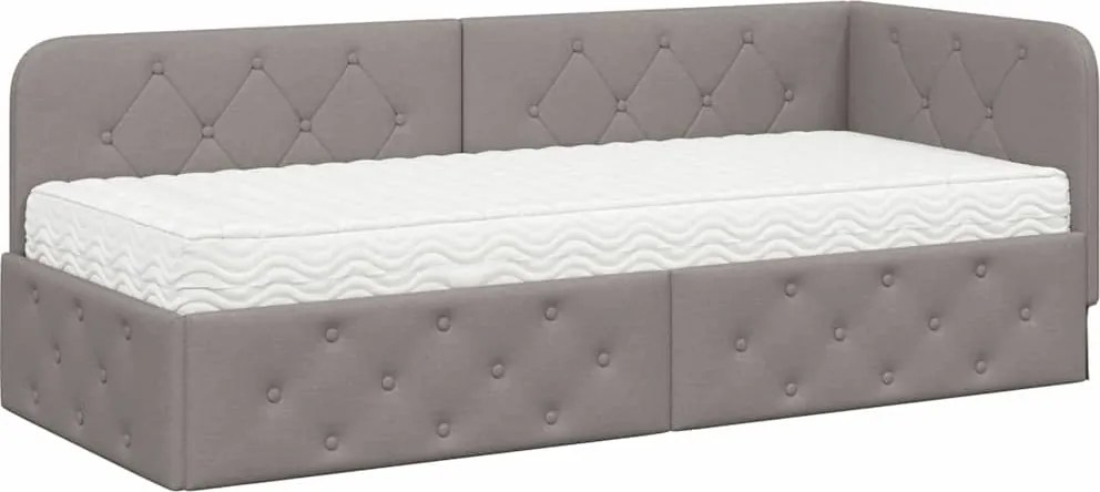 Rohový rám postele Taupe 80 x 200 cm textil 3394034