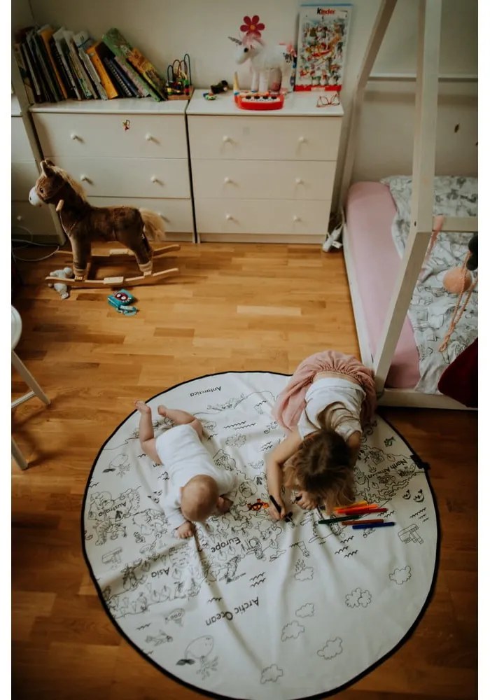 Vybarvovací dětský koberec Butter Kings Princess Sisters, ø 130 cm