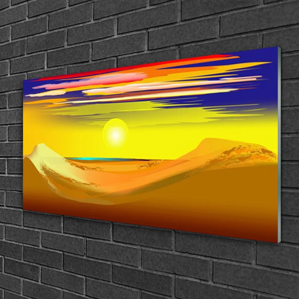 Obraz na skle Poušť Šlunce Umění 100x50 cm