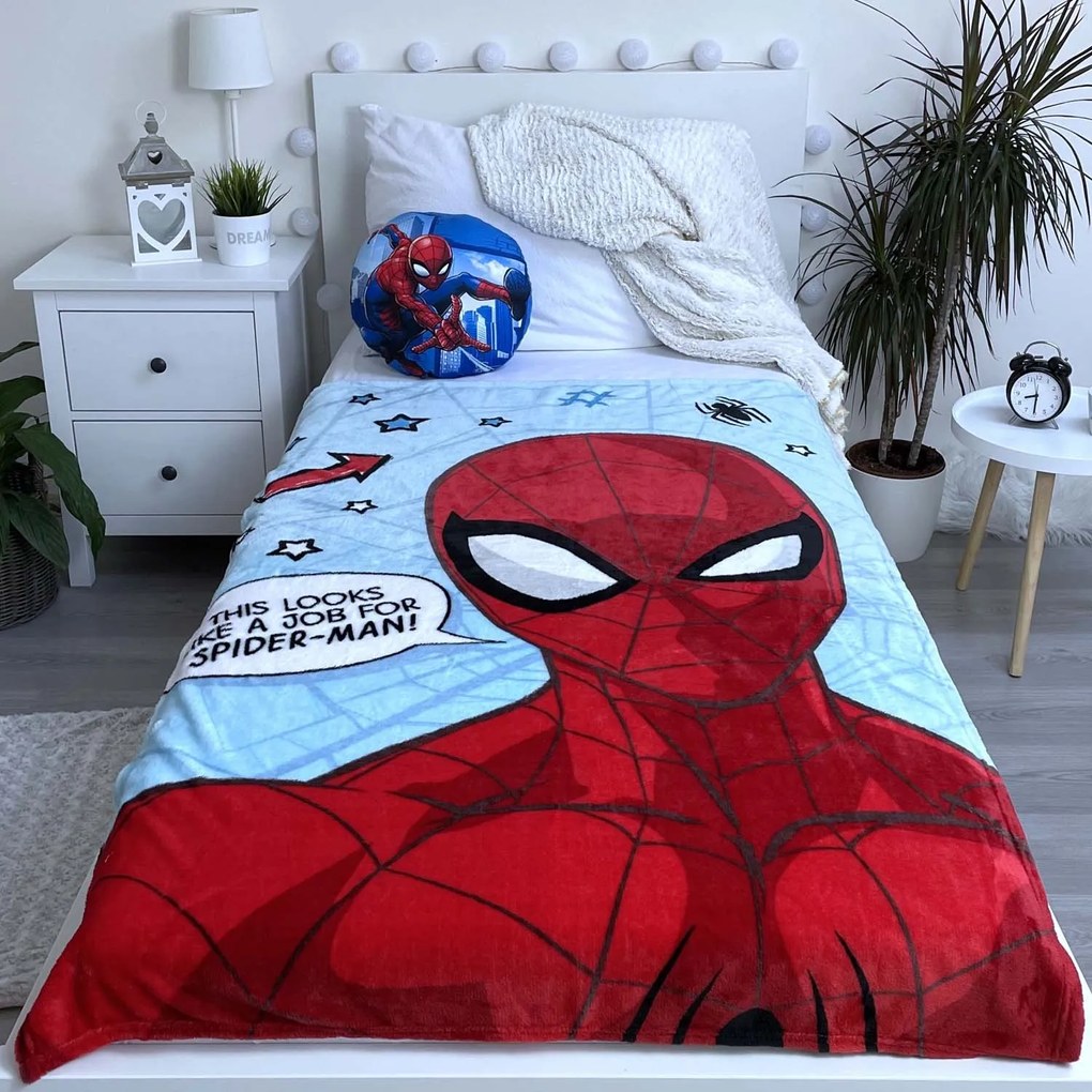 DĚTSKÁ FLEECOVÁ DEKA SPIDERMAN 100X150 CM VZOROVANÁ