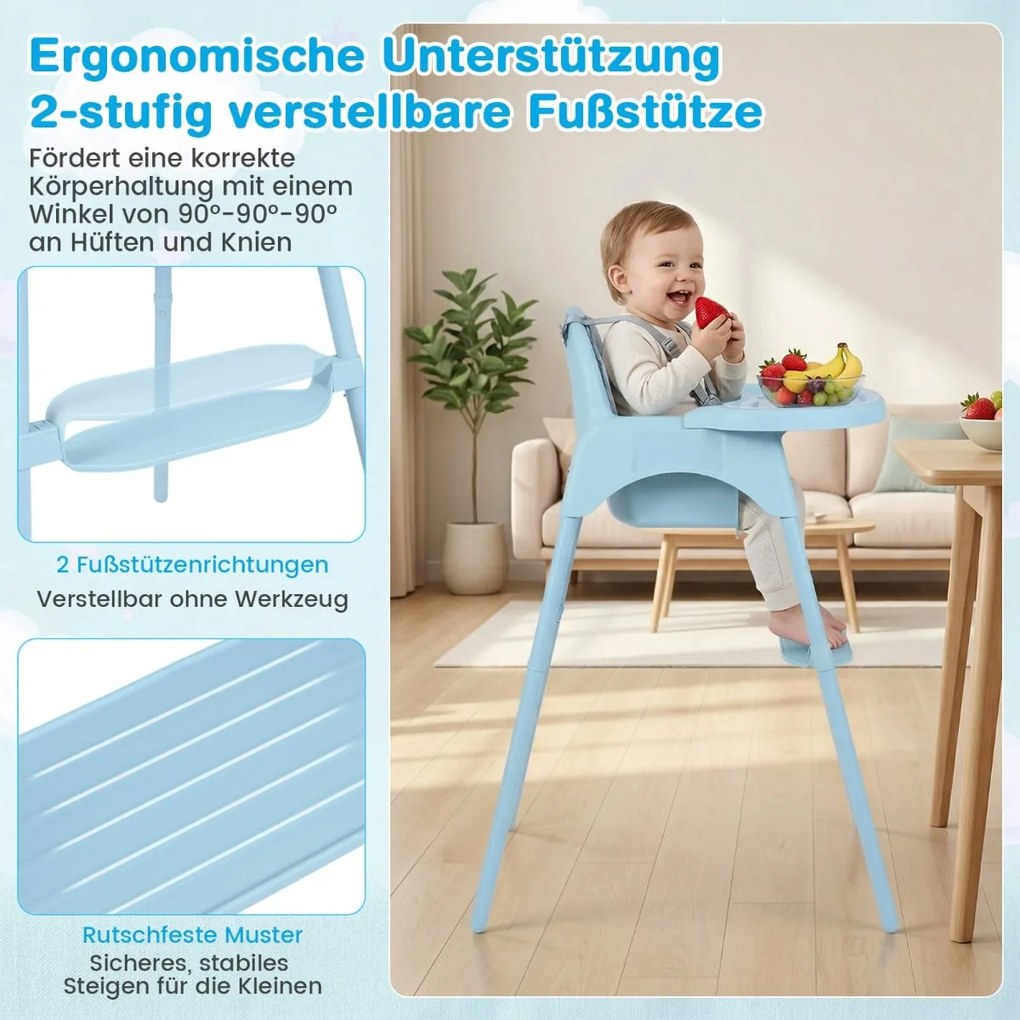 Costway 4-in-1 rozkládací jídelní židlička pro miminka Dětská
