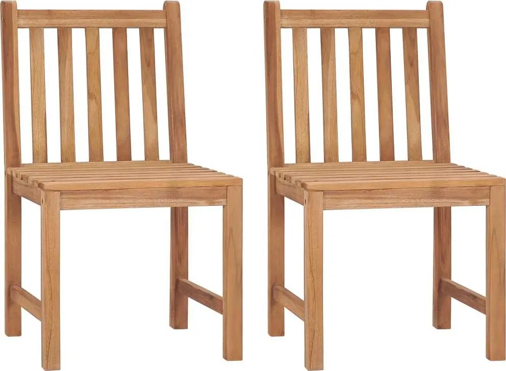 vidaXL Zahradní židle 2 ks s poduškami masivní teakové dřevo [3062924] Barva: krémová