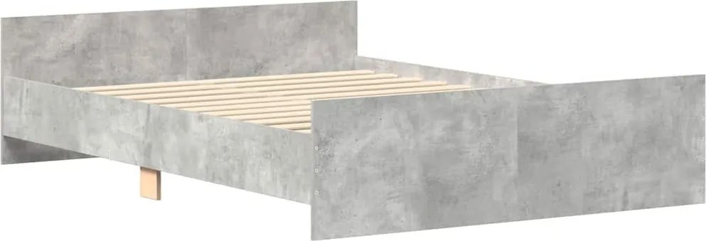 Rám postele s hlavovým a nožním čelem betonově šedý 150x200 cm 3203757