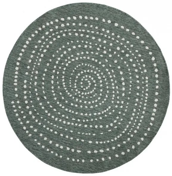 Hans Home | Kusový koberec Twin-Wendeteppiche 103111 grün creme, zelená - 140x140 (průměr) kruh