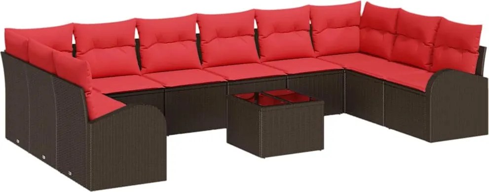 Set pohovek 11 ks Hnědá polyratan 3346234