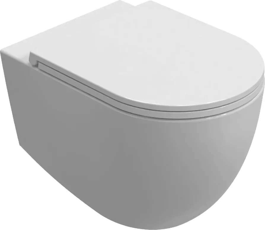 Isvea INFINITY závěsná WC mísa 36,5 x 53 cm Vortex Rimless keramická bílá 10NF02003