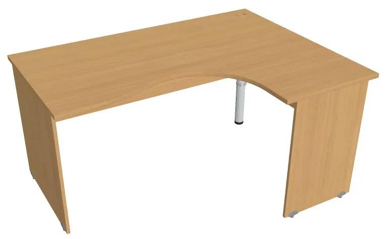 Stůl ergo levý 160*120 cm - Hobis Gate GE 2005 L Dekor stolové desky: buk, Dekor lamino podnože: buk, Barva nohy: stříbrná