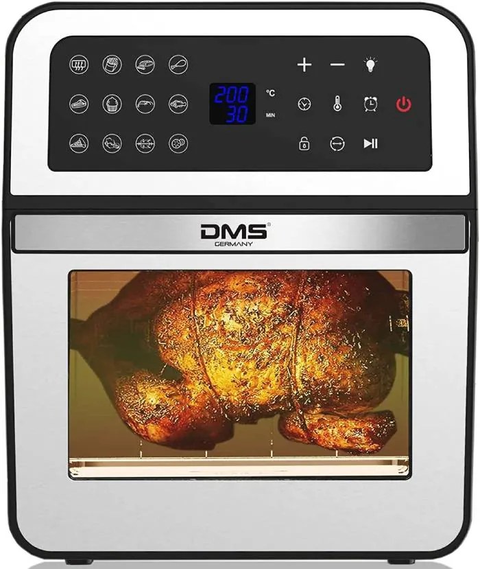 Horkovzdušná fritéza DMS Germany XXXL 12 l HF-12S / 1800 W / 12 programů / nerez