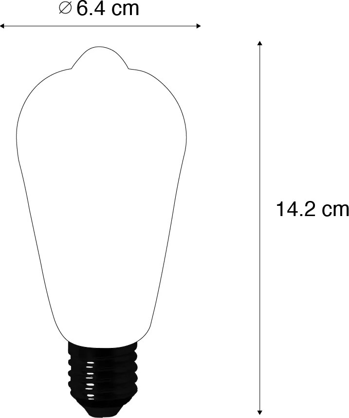 Sada 5 LED žárovek E27 ST64 čiré 2,2 W 470 lm 2700 K