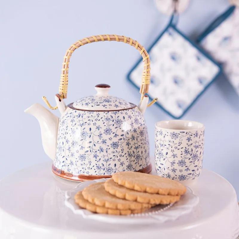 Kalíšek na čaj modrá kvítka – 100 ml