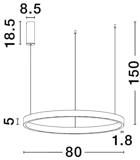LED lustr Elowen 80 zlaté