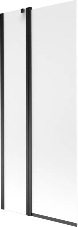 Mexen Flip, 1-křídlová vanová zástěna 80 x 150 cm, 6 mm námraza sklo, černý profil, 894-080-101-70-30