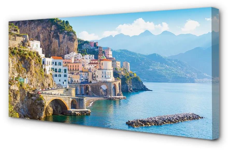 Obrazy na plátně Itálie pobřeží mořské stavby 100x50 cm