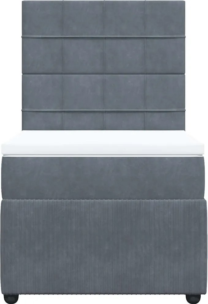 Box spring postel s matrací tmavě šedá 100x200 cm samet 3294563