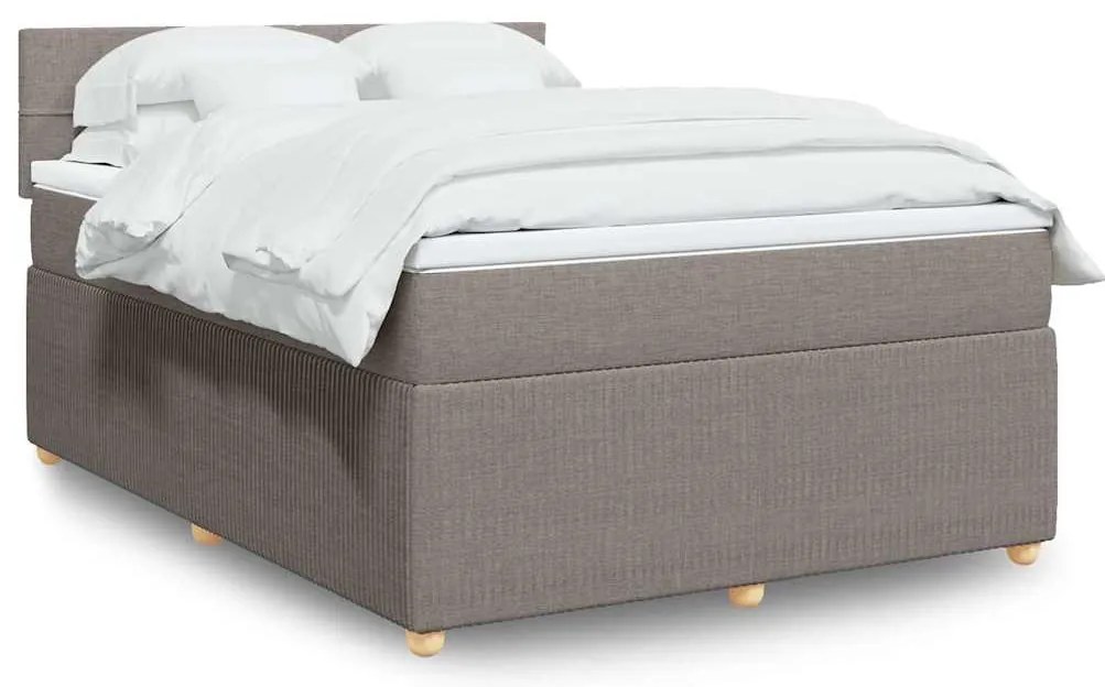 Box spring postel s matrací taupe 140x190 cm textil 3287455