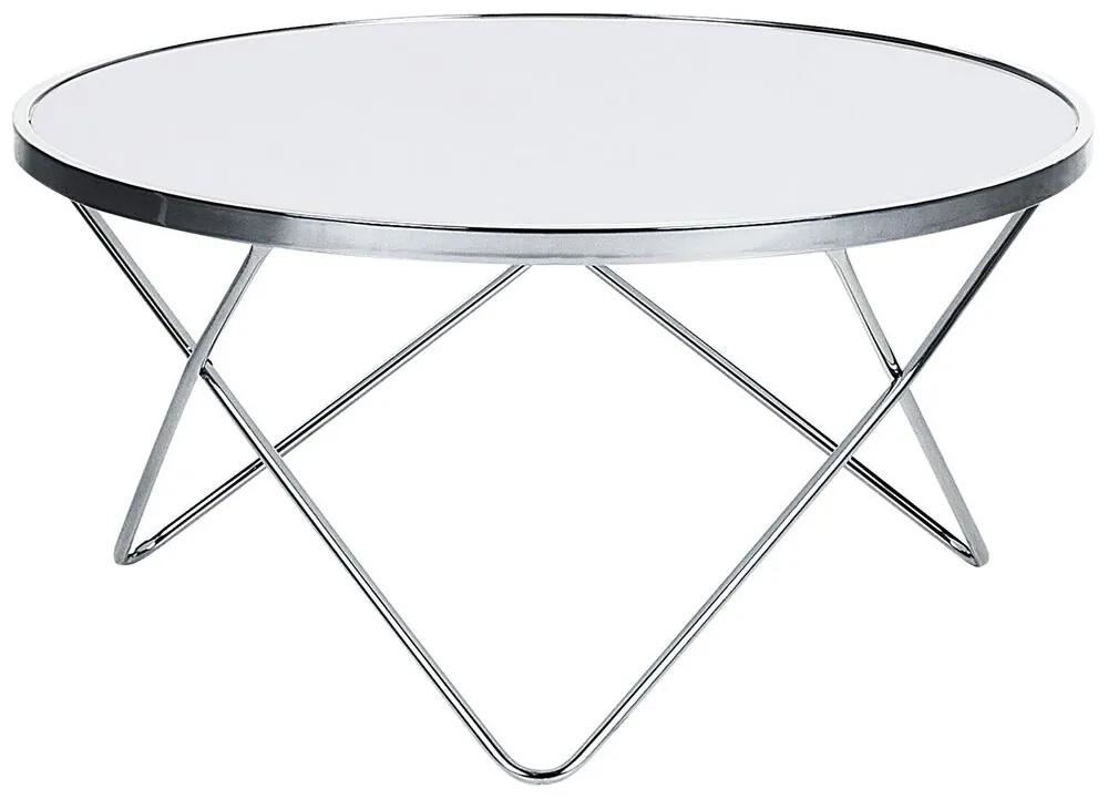 Konferenční stolek  bílá a stříbrná MERIDIAN II Beliani