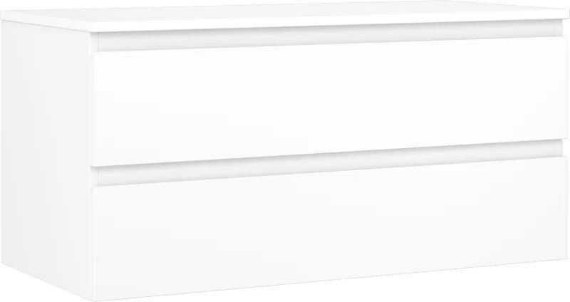 Mexen Orio, koupelnová skříňka 100 cm s horní částí, 2 zásuvky, bílá matná, 91A10-10047-2-BFFC01