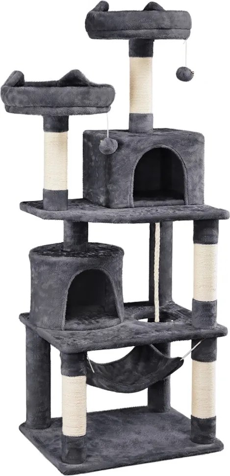 Kočičí nábytek se škrabadlem Yaheetech – béžová, 158 cm (256300328928)