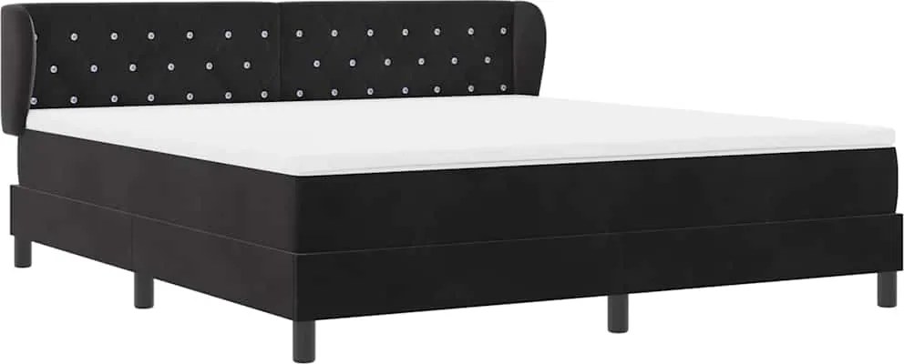 Postel s boxspringem s čelo Černá 180 x 200 cm samet 3340348