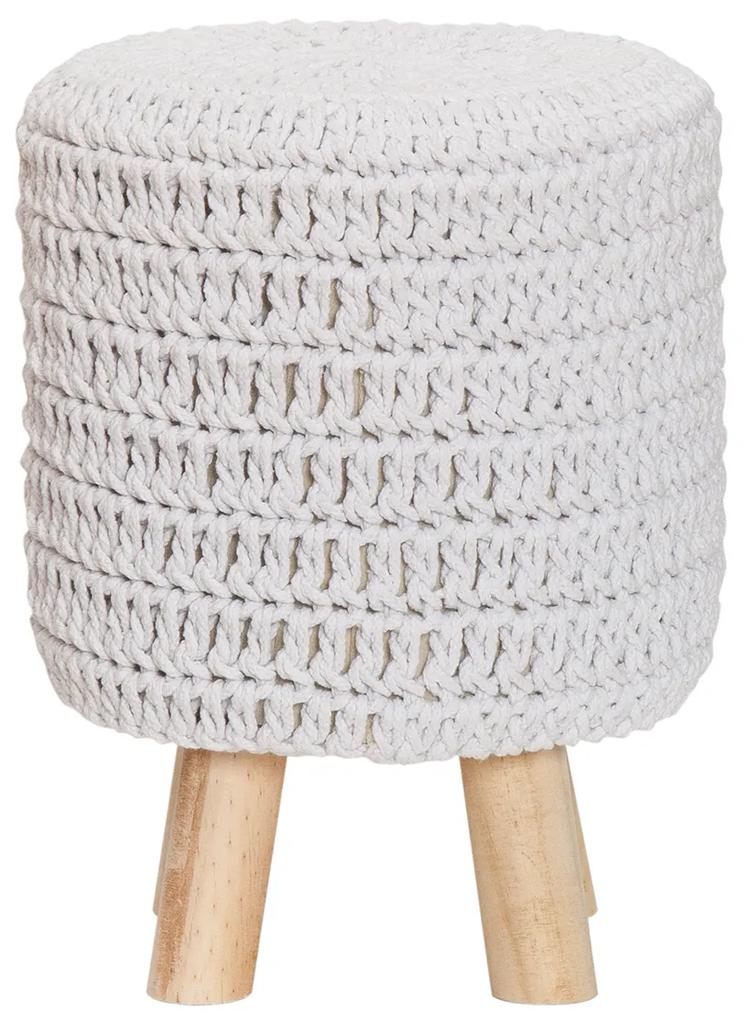 Demsa home Pletená stolička Leun, 41 cm, bílá