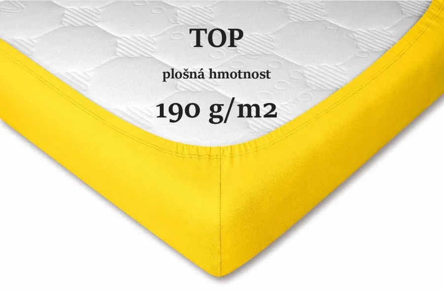 DADKA Jersey prostěradlo tmavě žluté Rozměr 80x200x20