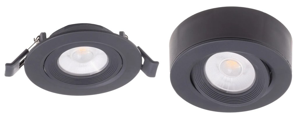 T-LED 105523 LED bodové svítidlo ISDA 7W černé Teplá bílá