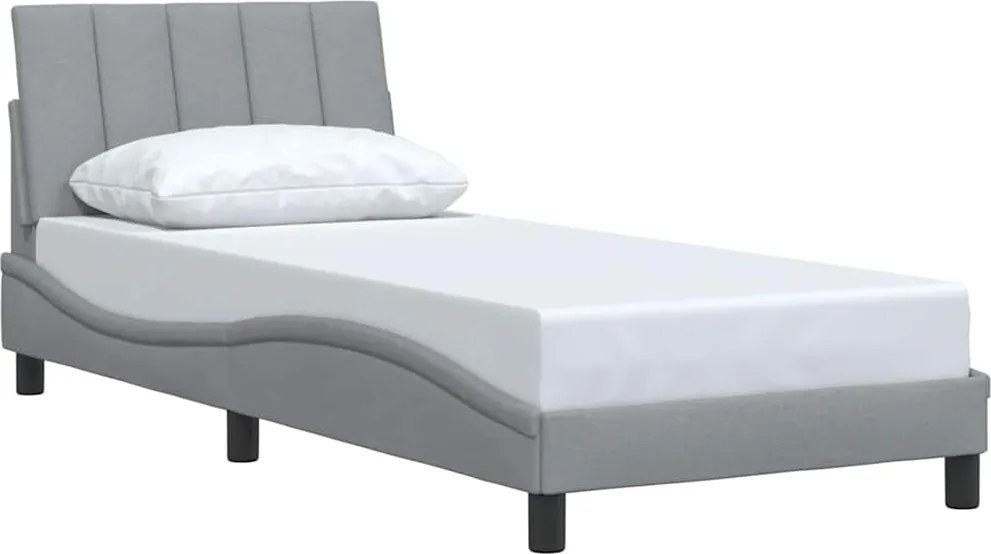 Rám postele bez matrace Hanko světle šedá 90 x 190 cm textil 3310356