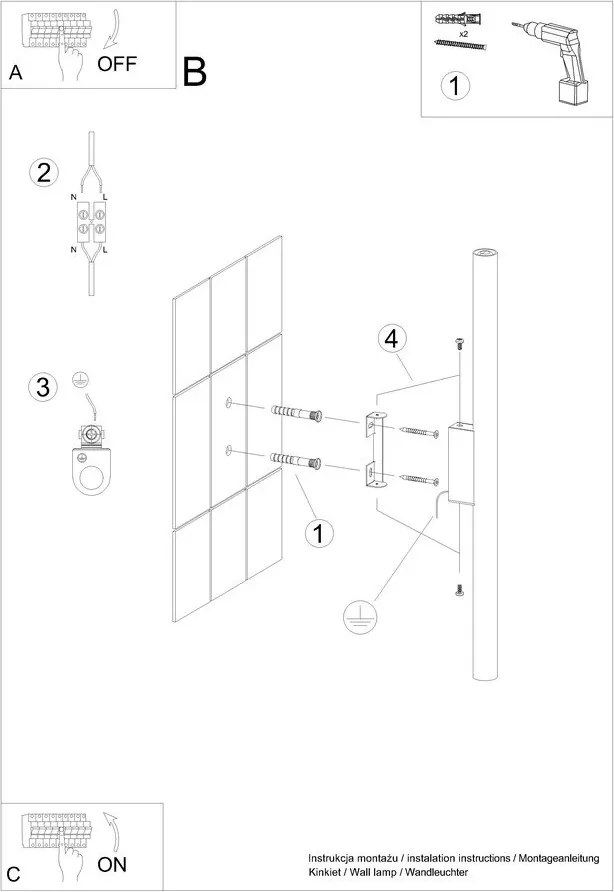 Bílé nástěnné svítidlo ø 2,5 cm Fideus – Sollux