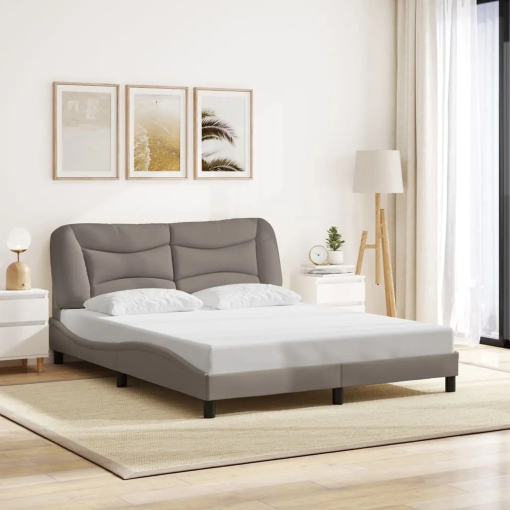 Rám postele bez matrace Hvar taupe 160 x 200 cm textil 3207783