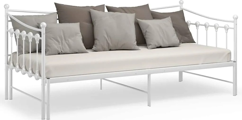 Rám vysouvací postele/pohovky bílý kovový 90 x 200 cm 324759