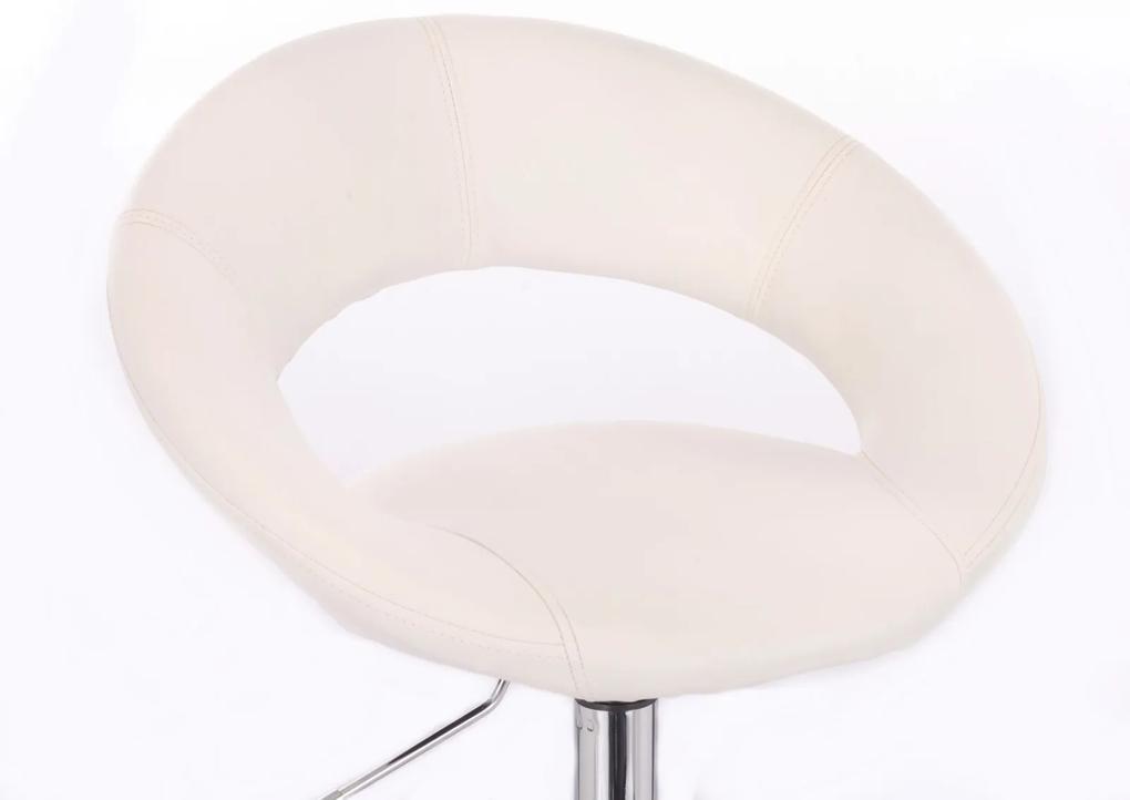 LuxuryForm Barová židle NAPOLI na stříbrném talíři - bílá