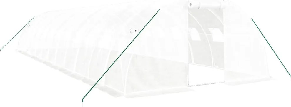 Skleník s ocelovým rámem bílý 48 m² 12 x 4 x 2 m 3188076
