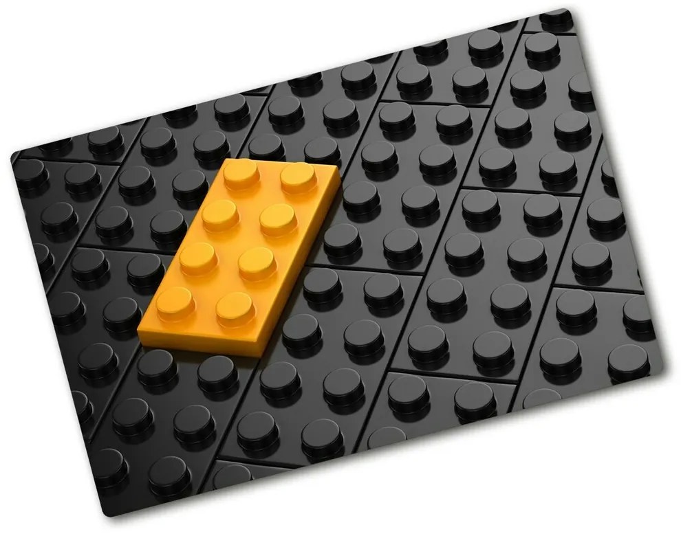 Wallmuralia Kuchyňská deska velká skleněná Lego 80x52 cm
