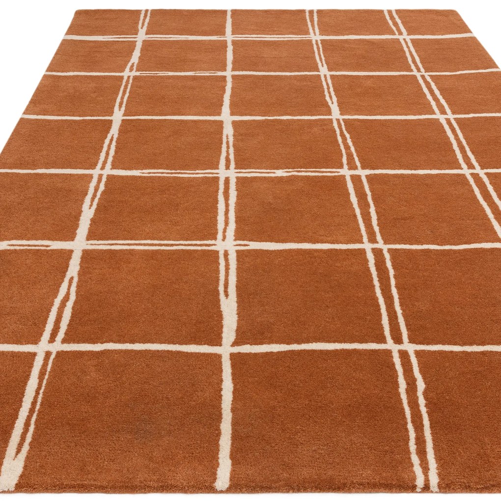 Tribeca Design Kusový koberec Swans Grid Rust Rozměry: 160x230 cm