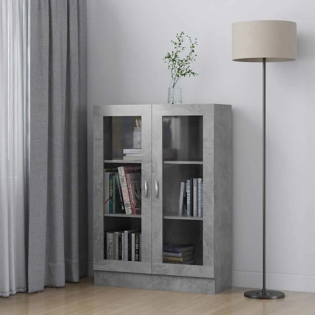 vidaXL Vitrína 82,5 x 30,5 x 115 cm kompozitní dřevo [802755] Barva: Betonová šedá
