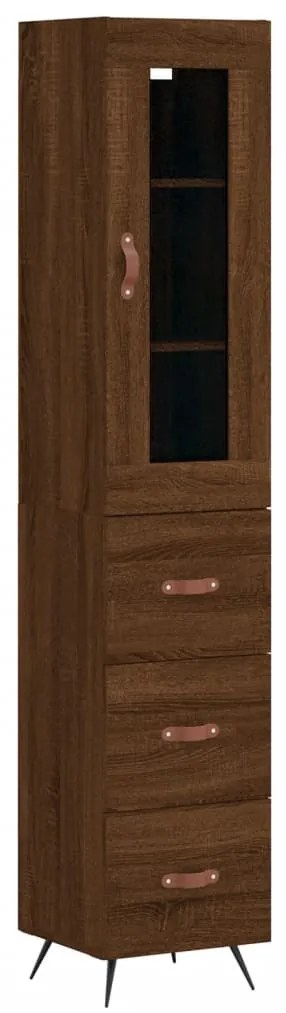 Skříň highboard hnědý dub 34,5 x 34 x 180 cm kompozitní dřevo - Default Title