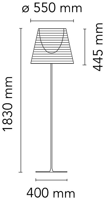 Flos KTribe F3, designová stojací lampa se stmívačem, 1x205W E27, čirá, výška 183cm