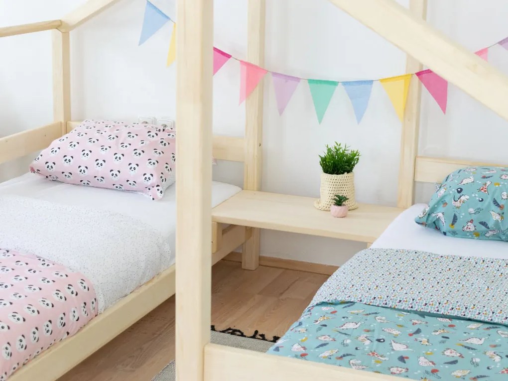 Benlemi Domečková postel pro dvě děti VILLY Zvolte barvu: Tmavě šedá, Zvolte rozměr: 90x160 cm