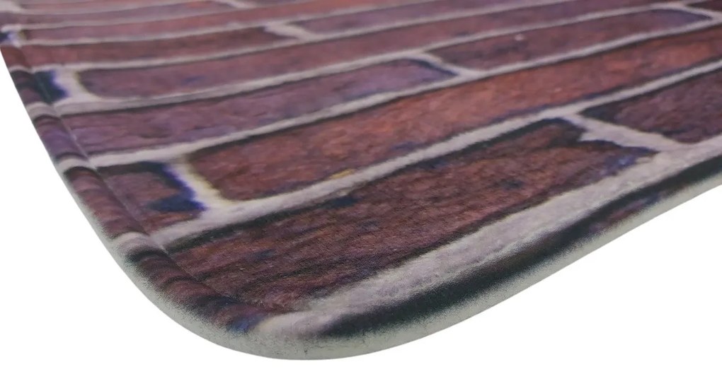 Apextextil, Protiskluzová 3D předložka Cihly, 60x180, fialová, chodba / předsíň