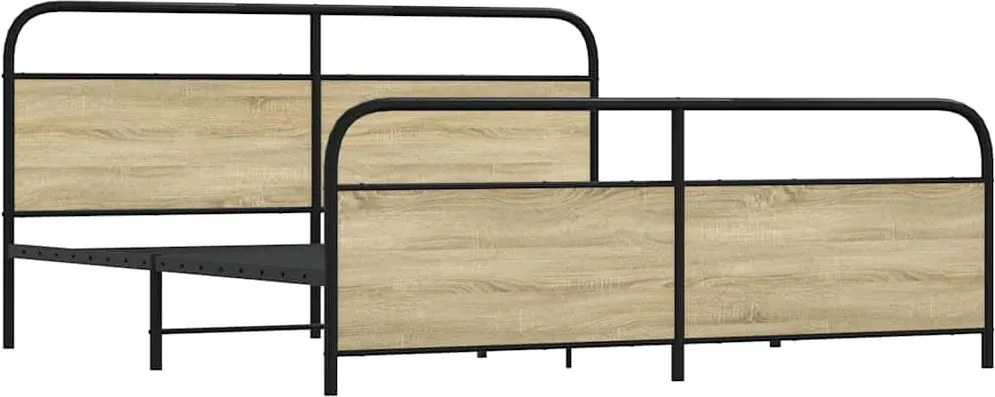 Kovový rám postele bez matrace dub sonoma 193 x 203 cm 3318654