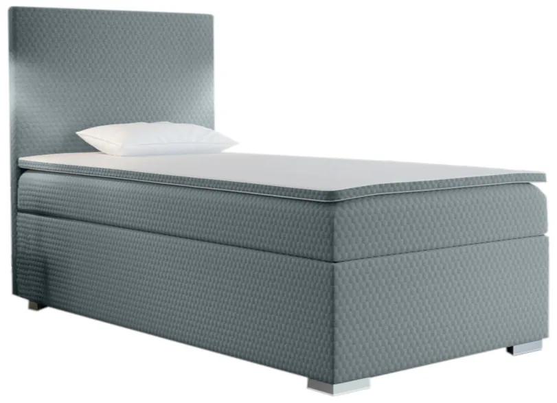 Čalouněná postel boxspring ICON + topper, 100x200, sawana pik honey 72, levá