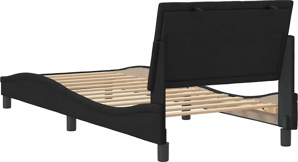 Rám postele bez matrace Hanko černý 90x200 cm samet 3207827